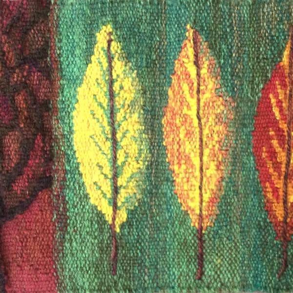 Mounted handwoven tapestry weaving, textile art... - Folksy