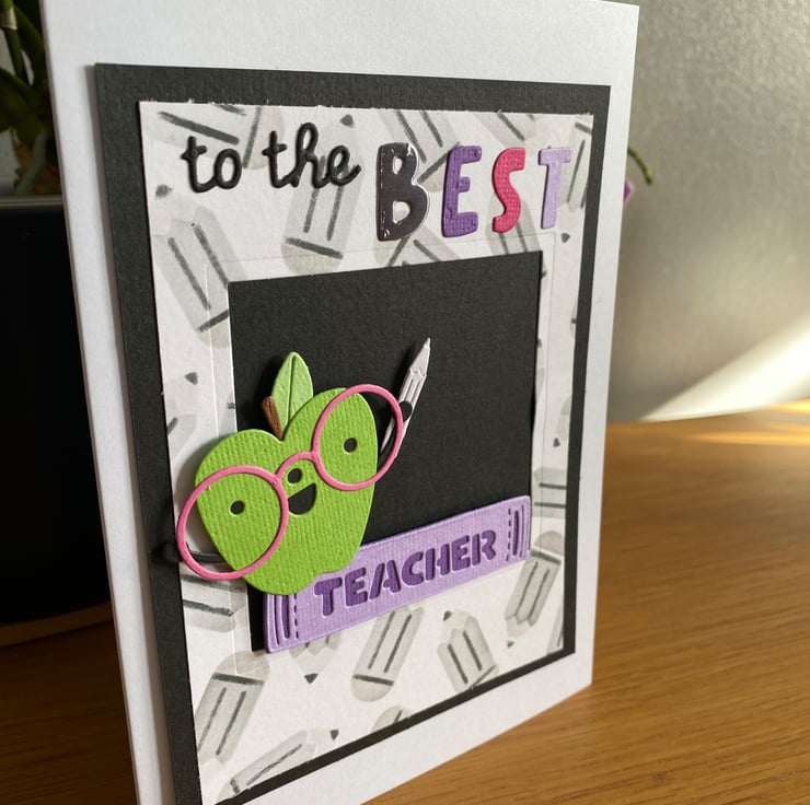Handmade teacher appreciation card - Folksy