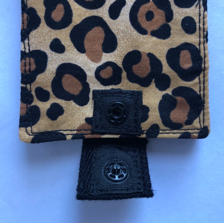 Leopard Print Fabric Wallet Card Holder Stud Fa... - Folksy