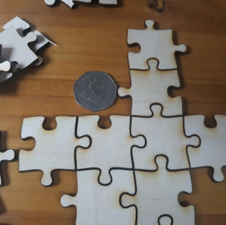 35x 40mm jigsaw puzzle pieces laser cut ply woo... - Folksy