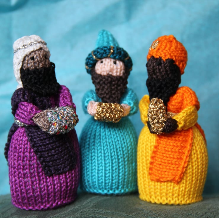 Cotton Hand Knitted Nativity - Folksy