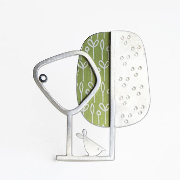 Two trees brooch - Folksy