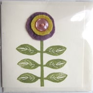 Little Button Flower Card - Folksy
