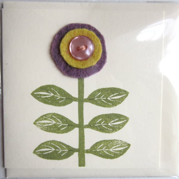 Little Button Flower Card - Folksy