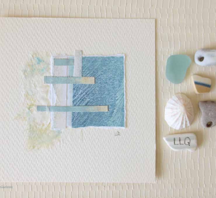 Original coastal inspired paper collage - Folksy