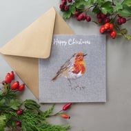 Robin Christmas card - Folksy