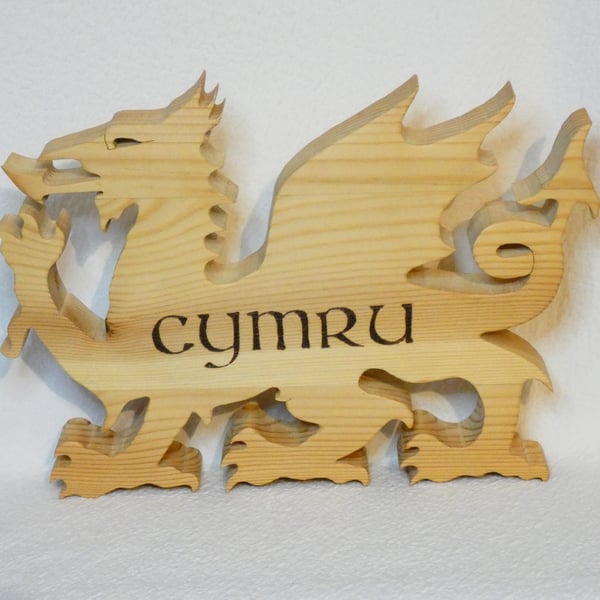 Unique Wooden Welsh Dragon Ornament with Cymru ... - Folksy
