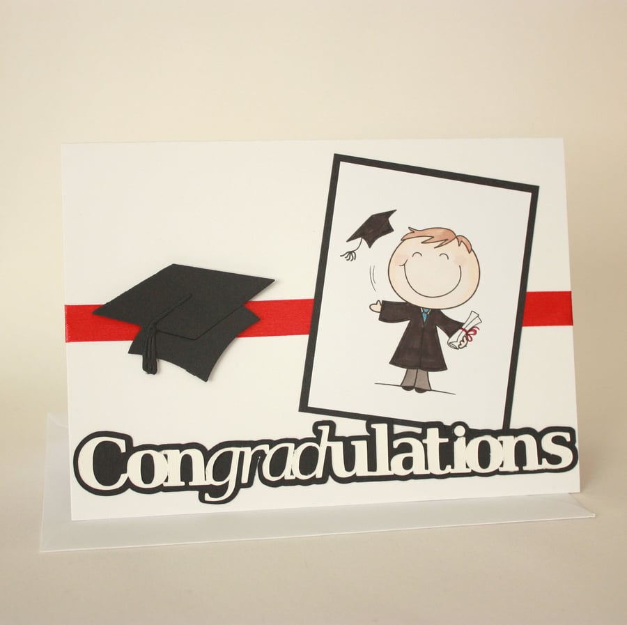 Handmade male graduation card - Folksy