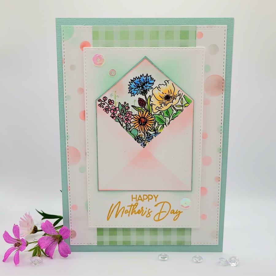 Mother's Day Card - unique layered handmade - Folksy