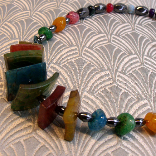 Chunky Necklace, Handmade Necklace, Chunky Semi... - Folksy