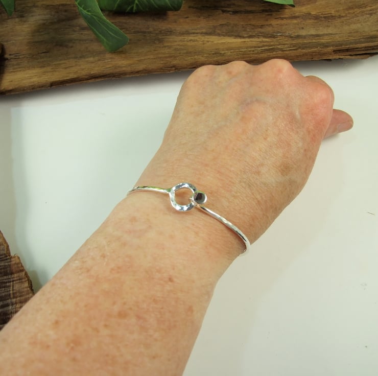 Sterling Silver Tension Bangle - Medium Fit - Folksy