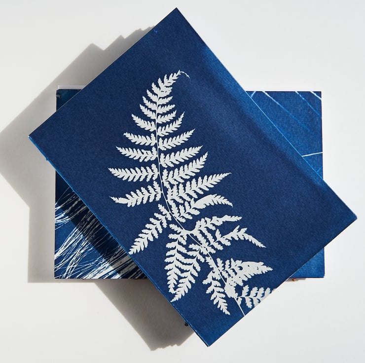 Handmade original cyanotype notebooks size A6 o... - Folksy