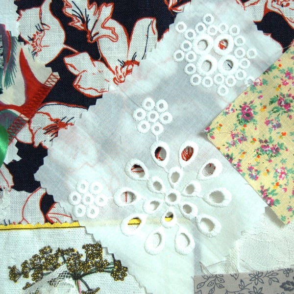Eco slow stitching kit includes fabric, buttons... - Folksy