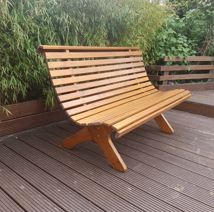 GARDEN BENCH 3 SEATER WOODEN OUTDOOR PARK SEATI... - Folksy