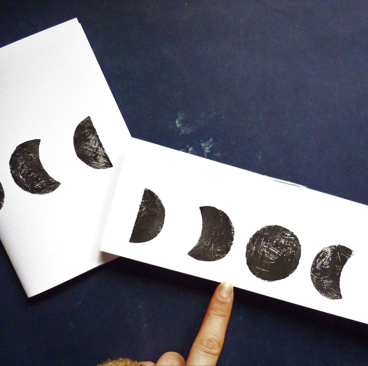 Free Postage - A6 Moon Phases Printed Notebook - Folksy