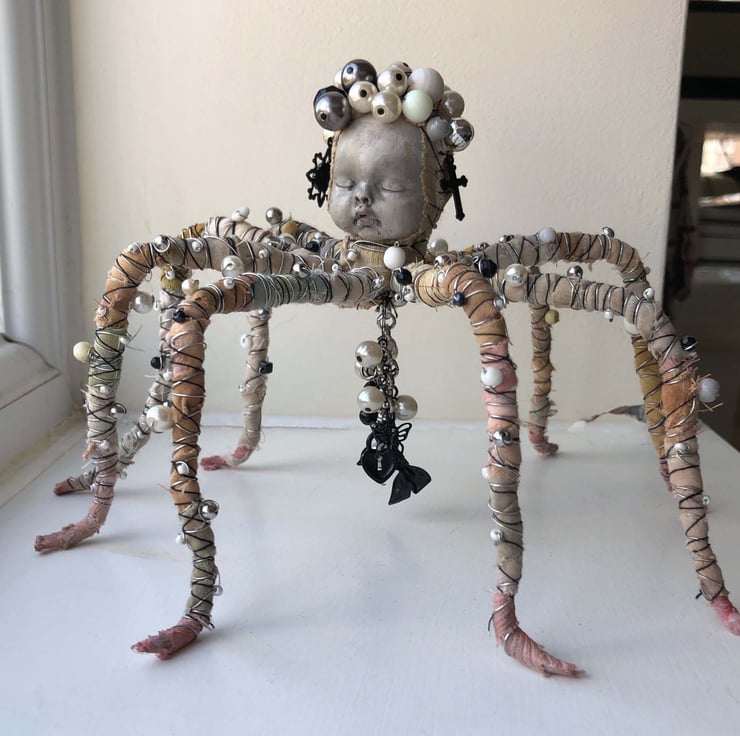 Original Art Bendable Spider Sculpture Doll - Folksy