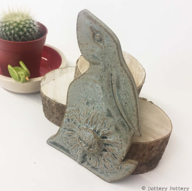 Ceramic Moon Gazing Hare Pottery Hare decoratio... - Folksy