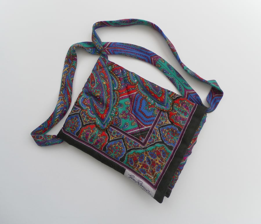 Unique Shoulder Bag, Vintage Scarf, Quilted, M... - Folksy