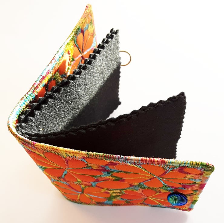 Sewing Needle Case with Free Machine Embroidery - Folksy