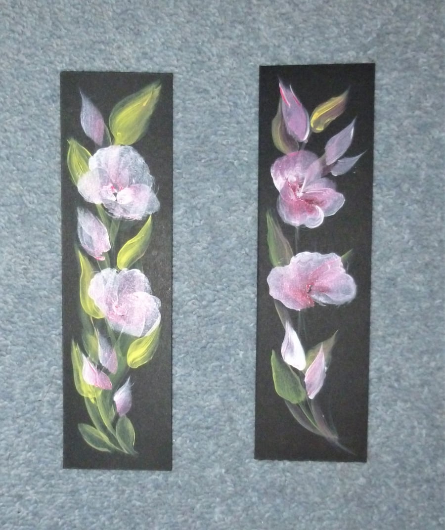 original art hand painted bookmarks ( set of tw... - Folksy