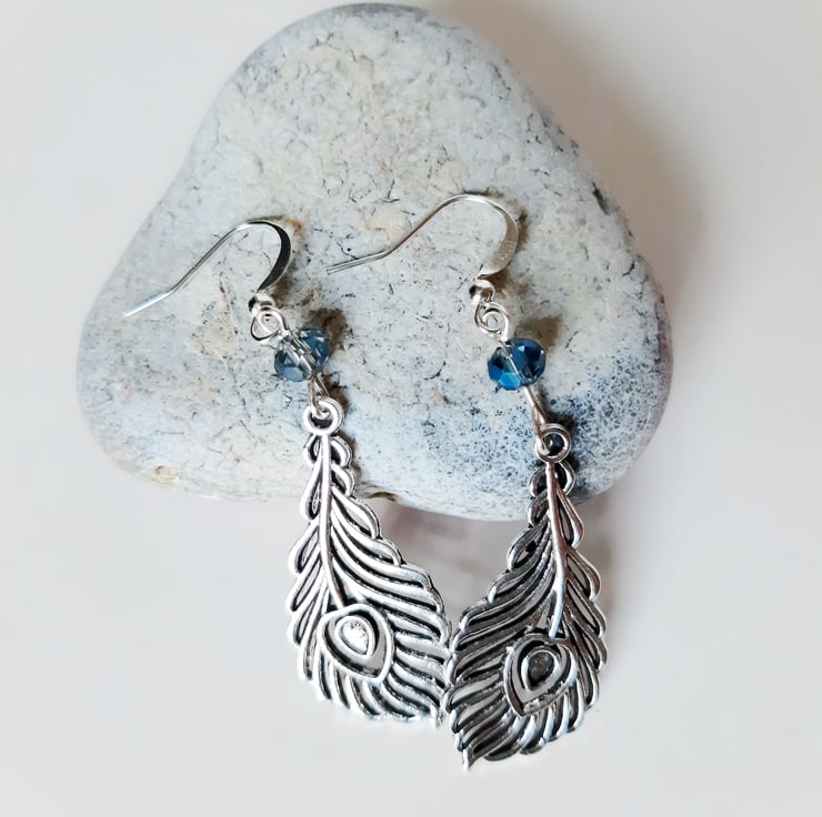 Peacock Feather Earrings - Folksy