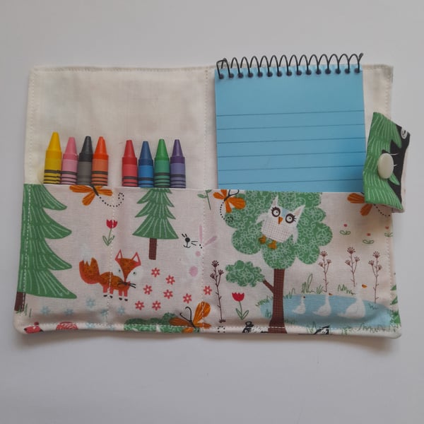 Forest Design Mini Art Kit, Children's Crayon Set - Folksy