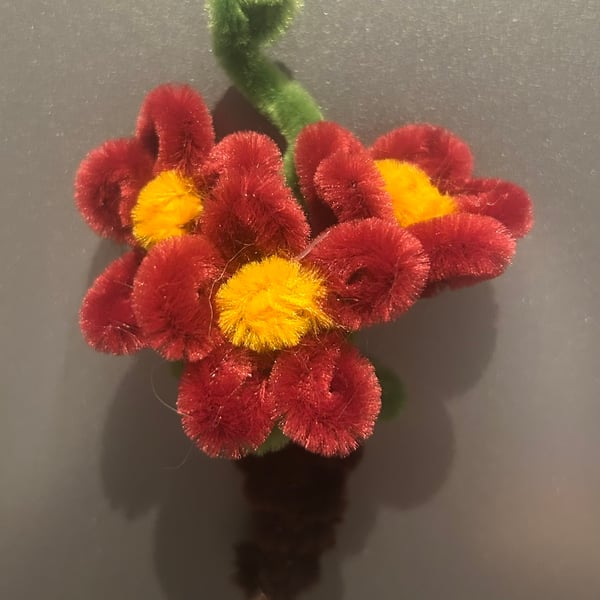 Pretty Posy Pipe Cleaner Flower Fridge Magnet T Folksy