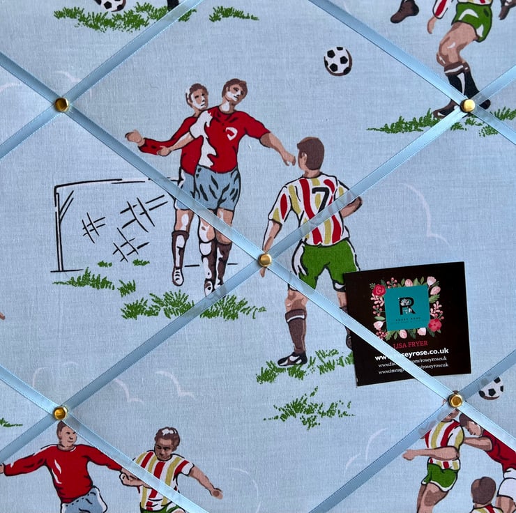Fabric Notice Pin Memo Bulletin Board Blue Foot... - Folksy