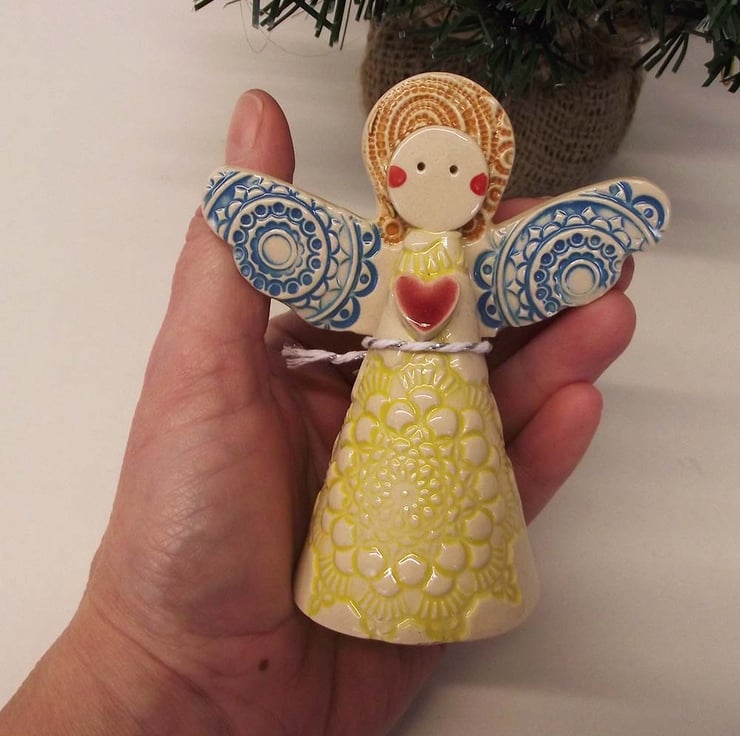 Ceramic Angel Christmas decoration - Folksy