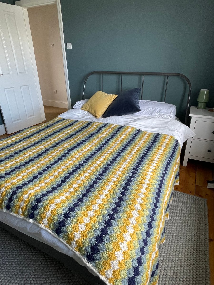 Large harlequin stitch crochet blanket bed throw - Folksy