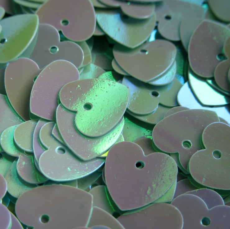 Iridescent Heart Shaped Sequins - Folksy