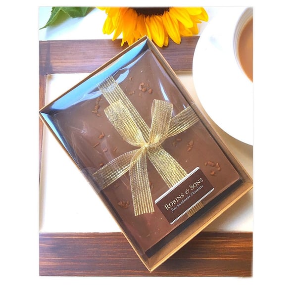SALTED CARAMEL chocolate gift boxed bar - Belgi... - Folksy SALTED CARAMEL chocolate gift boxed bar - Belgi... - Folksy