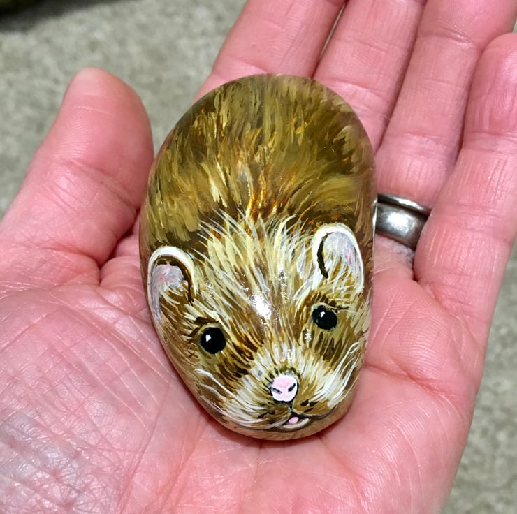 Mouse hand painted pebble garden rock art wildl... - Folksy