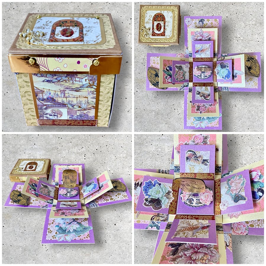 Unique Japanese Inspired 3D Box Card. Exploding... - Folksy