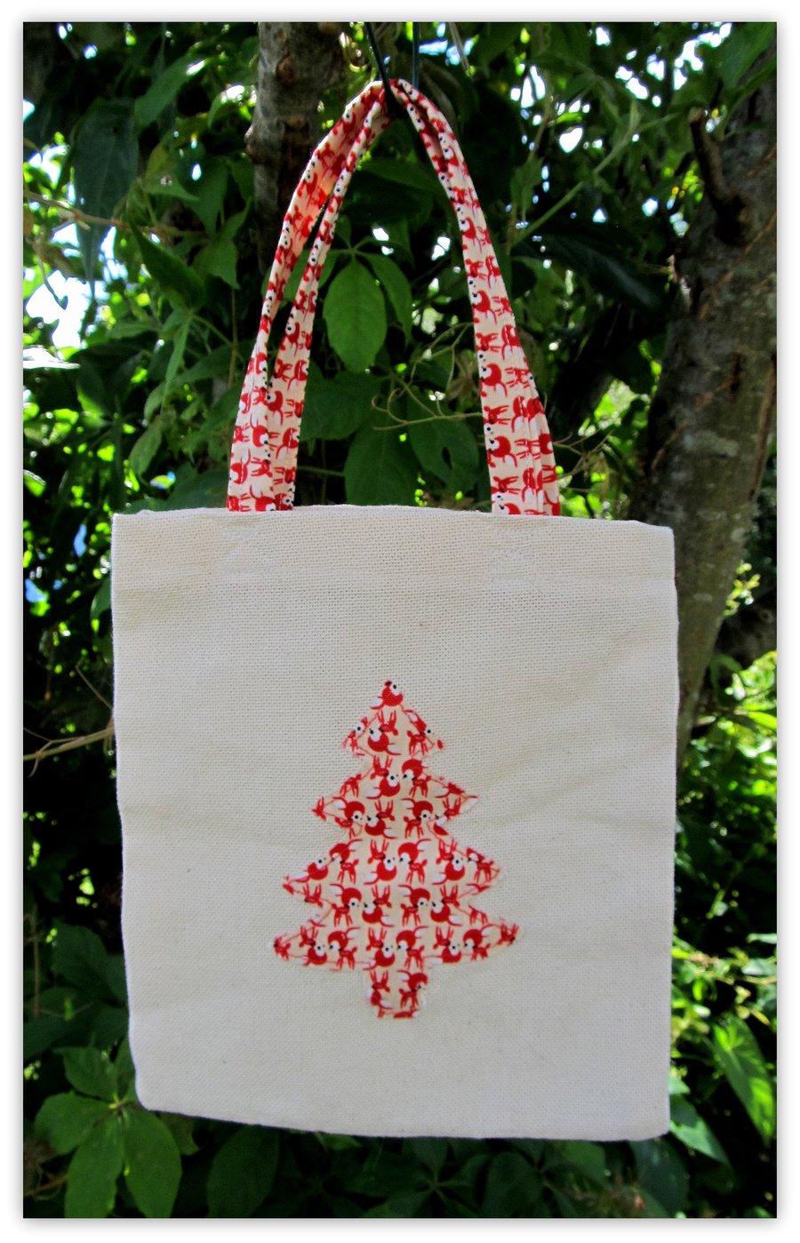 Christmas gift bag, canvas tote - Folksy