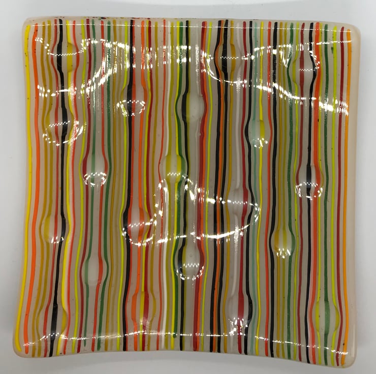 Fused Glass Bubbles small platter - Folksy