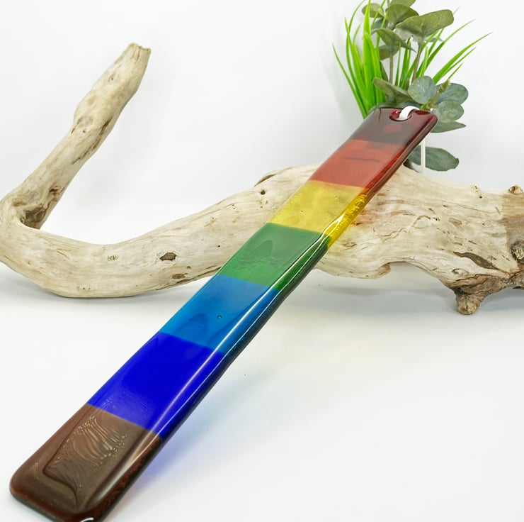 Fused Glass Rainbow Colours Wish Stick Suncatch... - Folksy