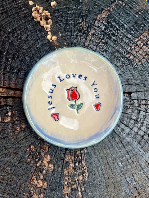 Handcrafted Ceramic Christian Plate - Jesus Lov... - Folksy