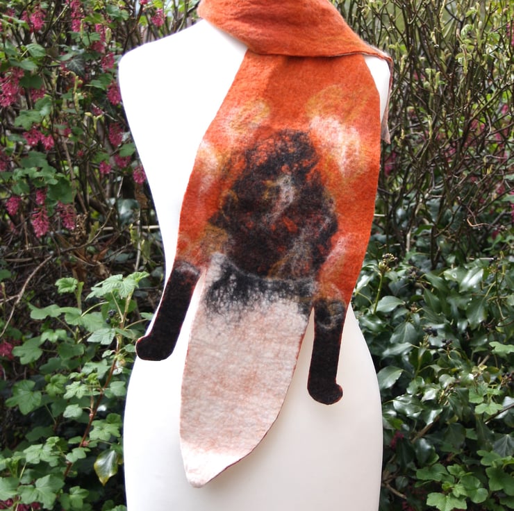 Handmade Felt Fox Scarf - Folksy