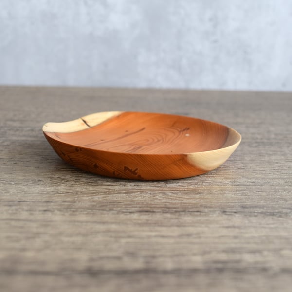 Woodturned Small Yew Trinket Dish - Folksy