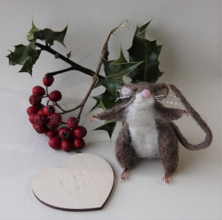 "This Much" - needle felted mouse scu... - Folksy