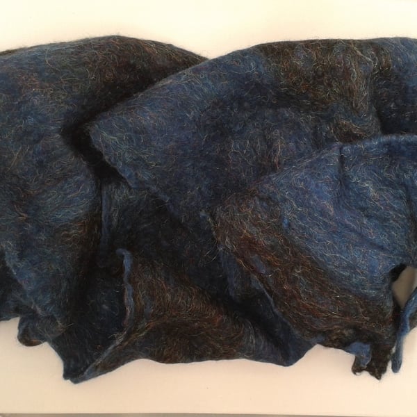 Cobweb Felt Scarf (blue glitzy) - Folksy