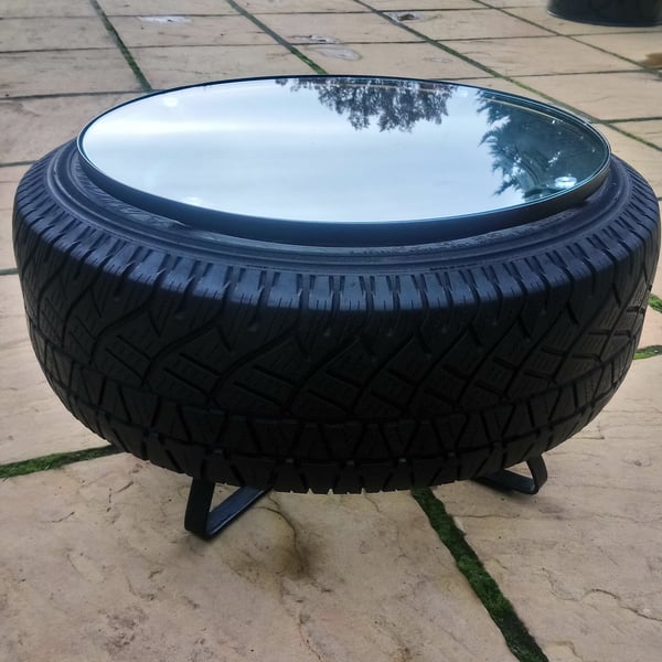 Reclaimed Tyre Coffee Table - Industrial Design... - Folksy