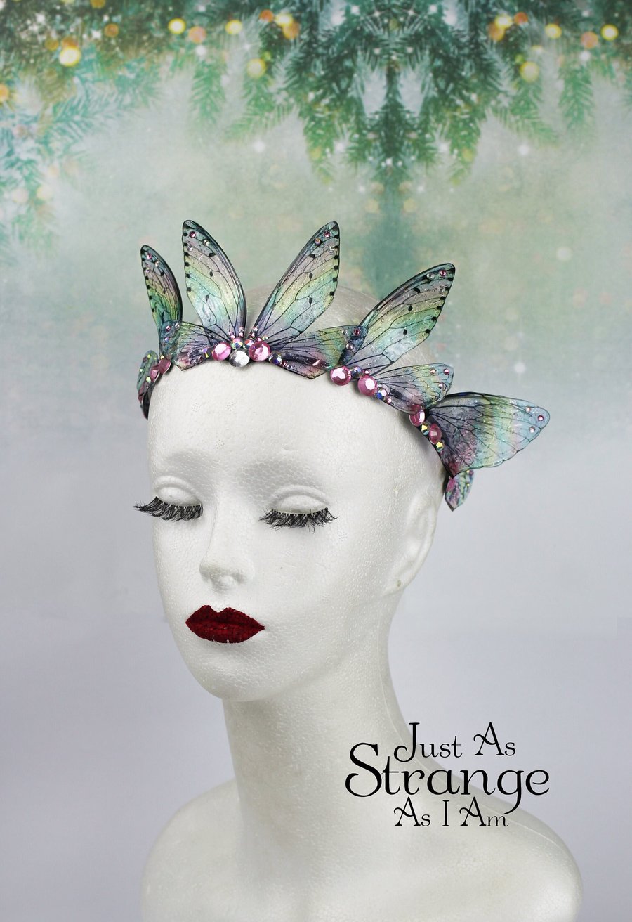 MADE TO ORDER - Ethereal Holo Rainbow Cicada Fa... - Folksy