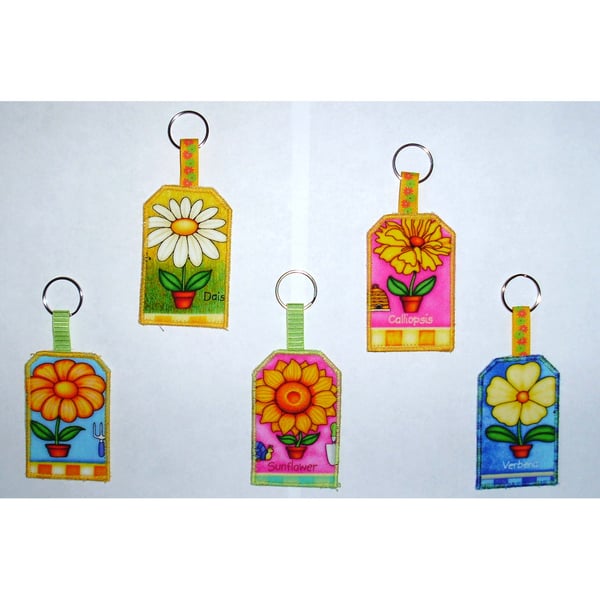 Key Fobs - Floral - Folksy