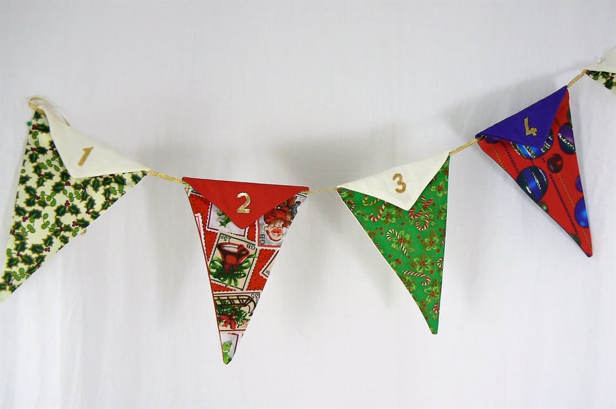 Advent calendar bunting - Folksy