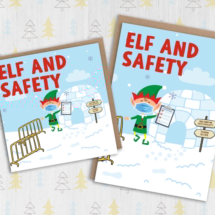 Christmas card: Elf and safety maximum occupancy - Folksy