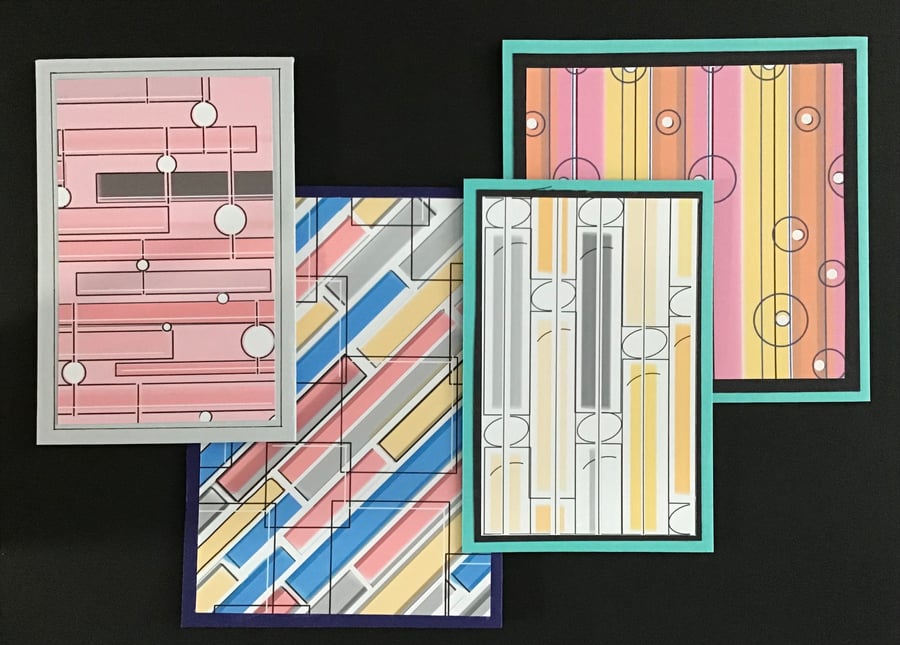 Pack of 4 homemade cards - Folksy