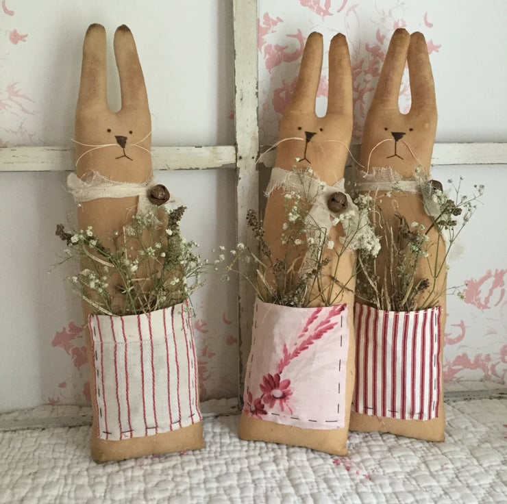 PDF pattern for a Rustic Primitive Bunny - Folksy