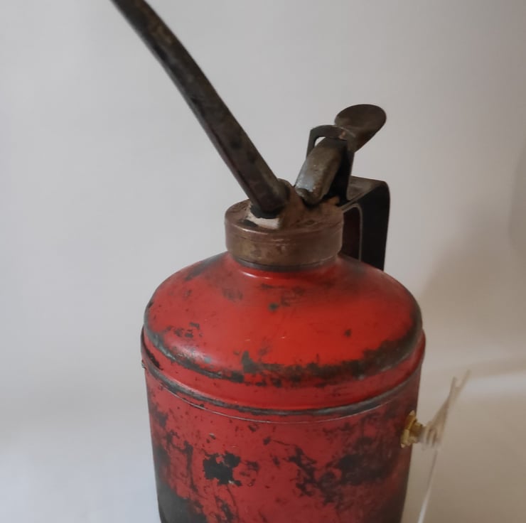 Freestanding Oil Can Clock in Red - Reclaimed H... - Folksy
